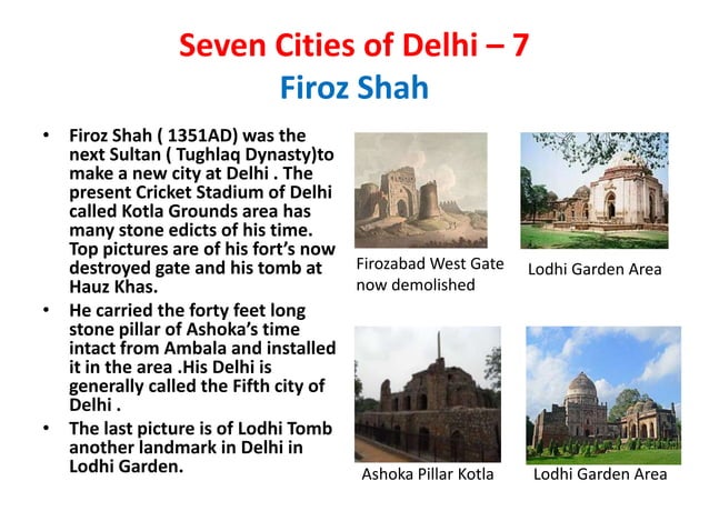 Seven cities of delhi | PPTX | Asia Travel | Travel Locations