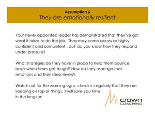 Seven Common Assumptions When Engaging A New Leader | PPT