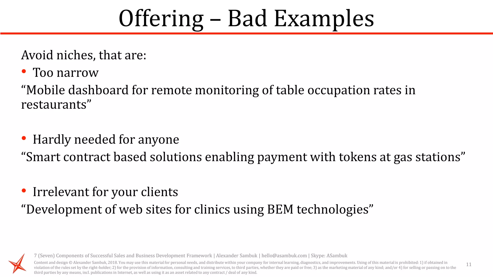 Seven components of successful sales and business development framework ...
