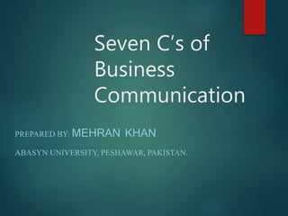 Seven c's of business communication | PPT