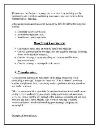 Seven c's of communication | DOCX