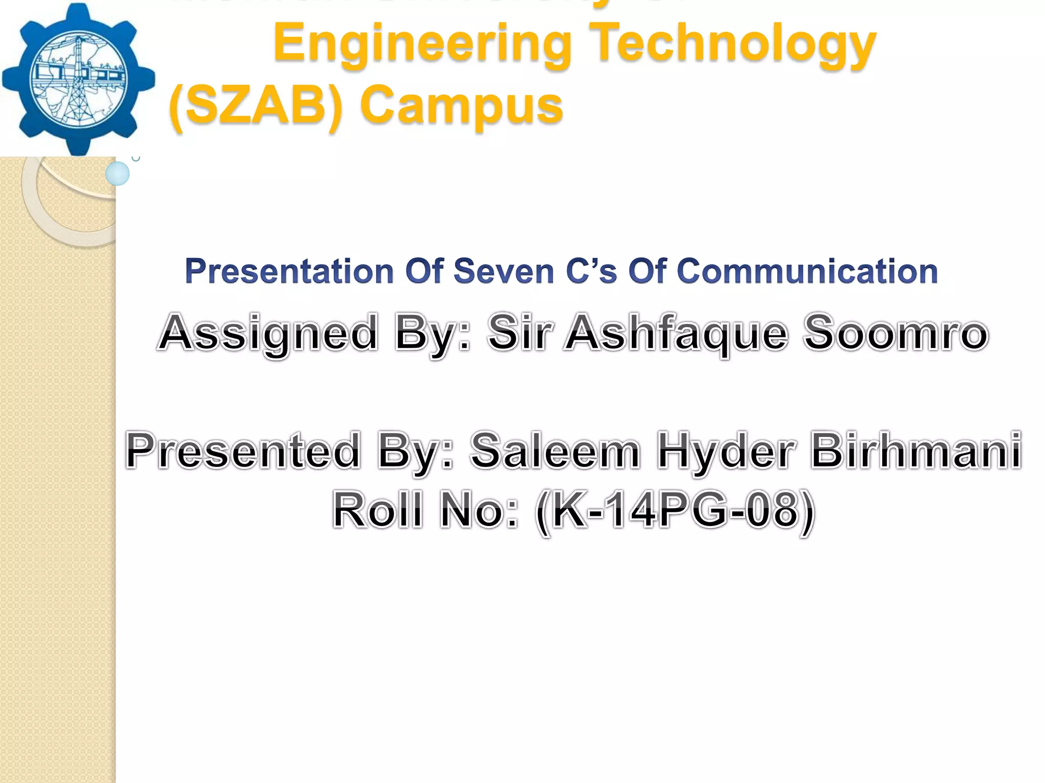 Seven c's of communication | PPTX