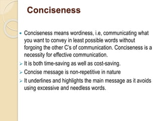 Seven c's of communication | PPTX