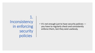 SEVEN DEADLY CYBERSECURITY SINS | PPT