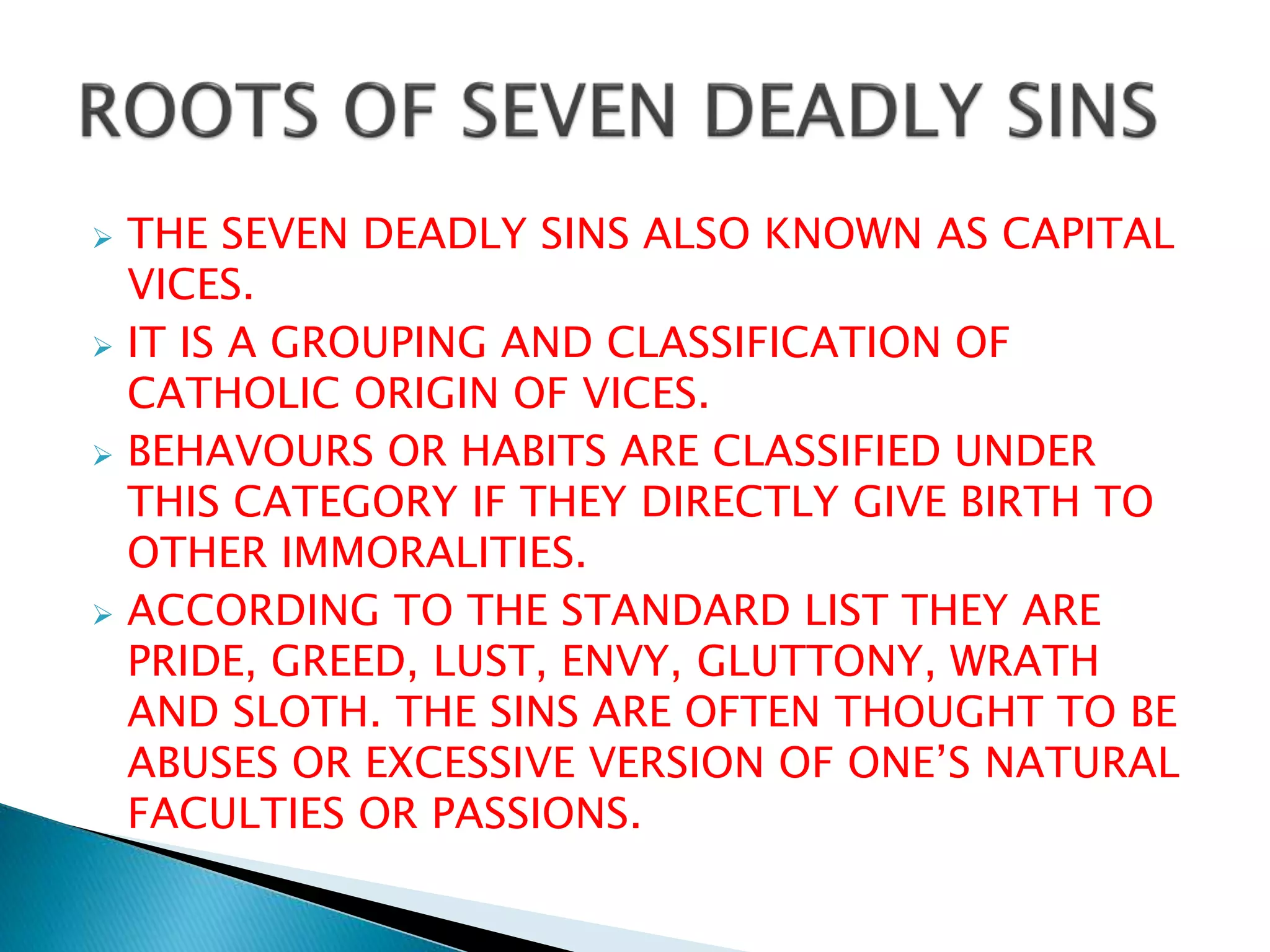 Seven deadly sins | PPTX