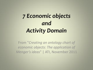 Seven economic objects and activity domain | PPT
