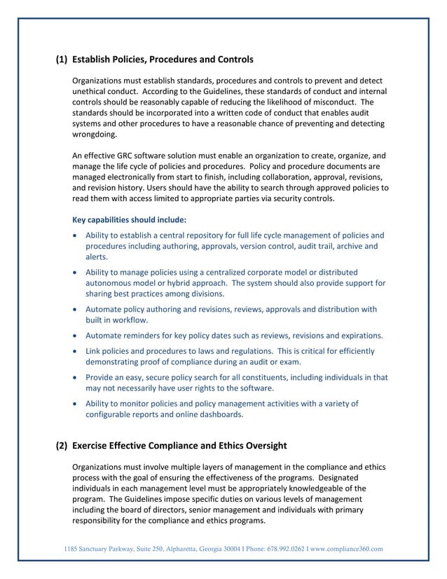 Seven Elements Of Effective Compliance Programs | PDF