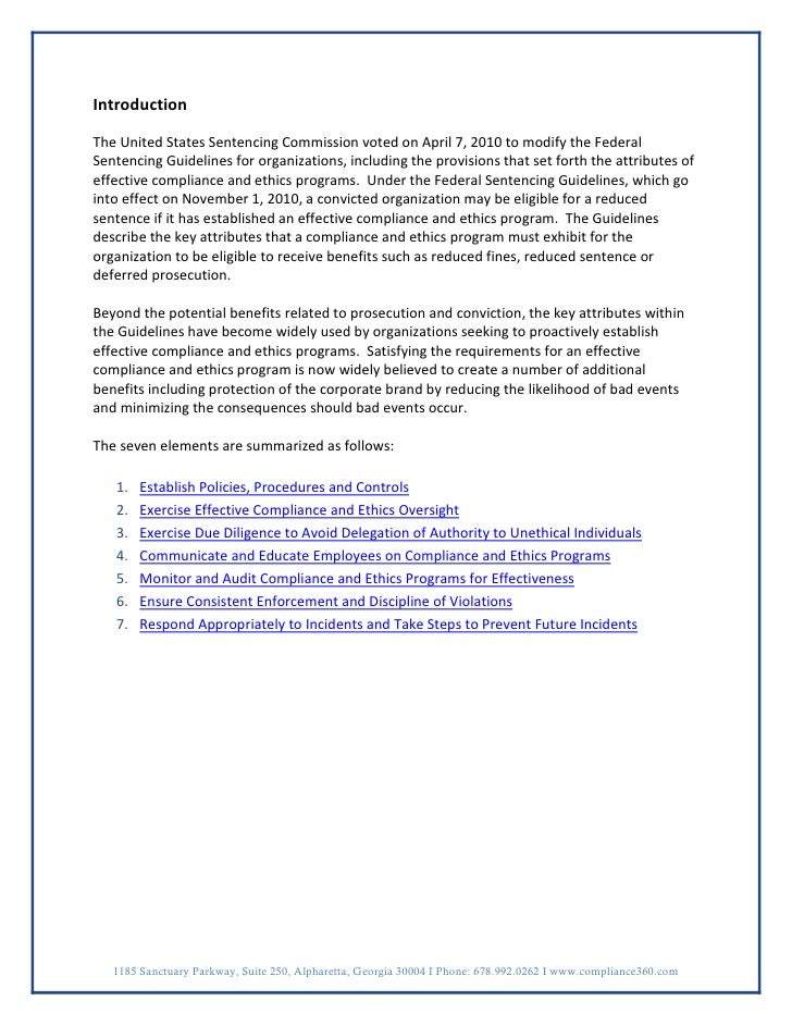 Seven Elements Of Effective Compliance Programs Seven Elements Of Effective Compliance Programs