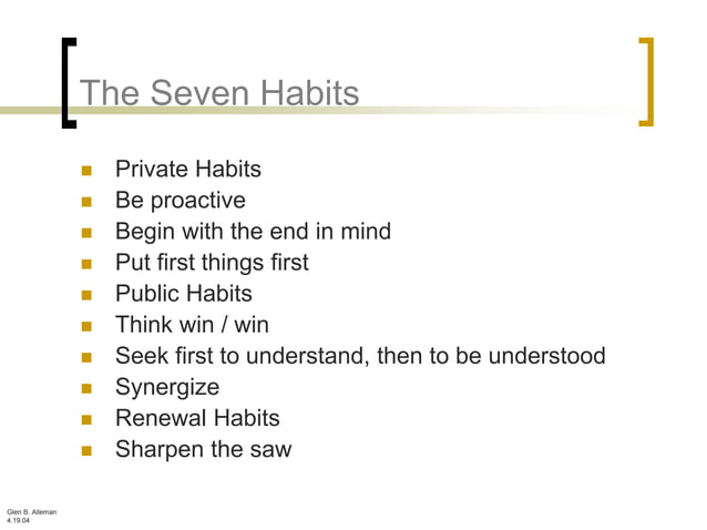 Seven Habits of Effective Project Managers | PPT