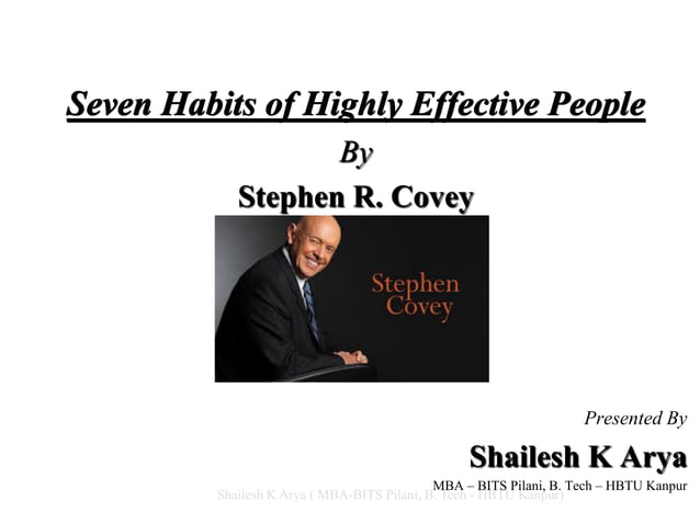 Seven Habits of Highly Effective People | PDF