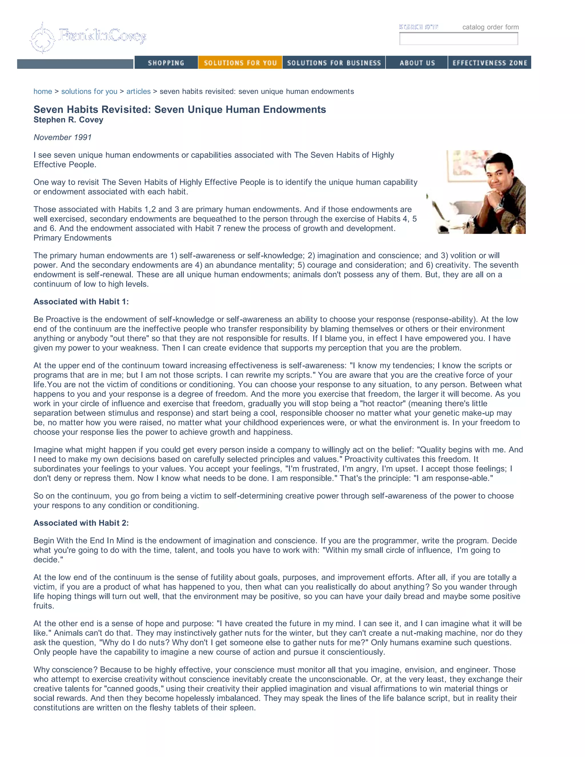 Seven Habits - Effective People | PDF