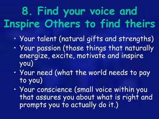 Seven habits of highly successful teachers | PPT