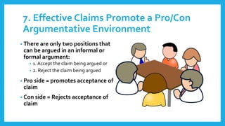 Seven key characteristics of claims | PPTX