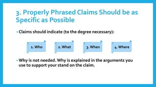 Seven key characteristics of claims | PPTX