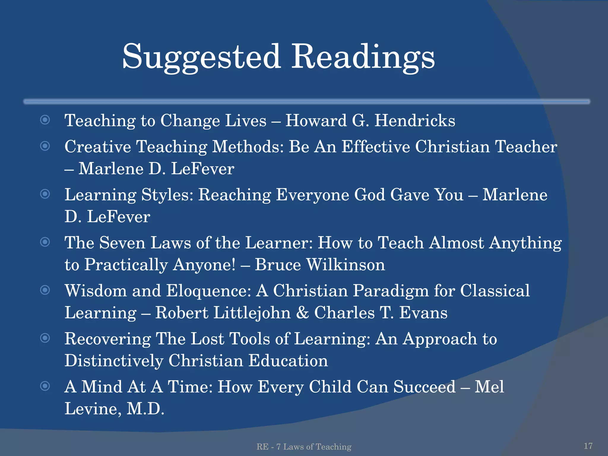Seven Laws of Teaching | PPT