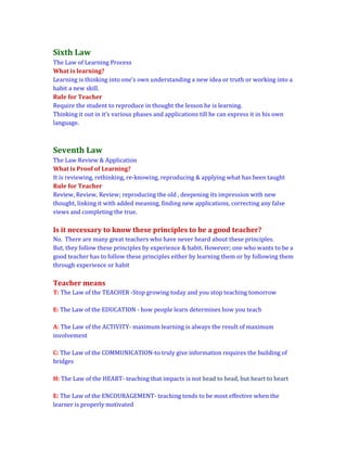 Seven laws of teaching | PDF