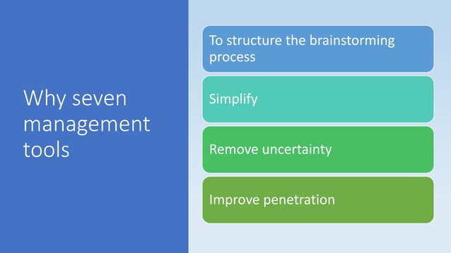 Seven management and planning tools | PPT