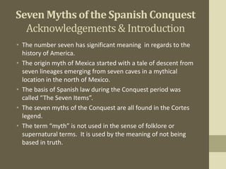 Seven myths of the spanish conquest | PDF