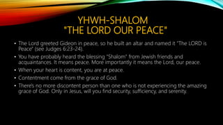 Seven names of god in judaism, Seven names of God in Christianism | PPTX