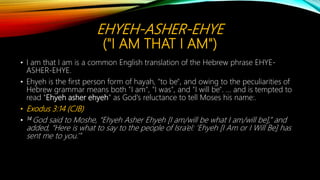 Seven names of god in judaism, Seven names of God in Christianism | PPTX