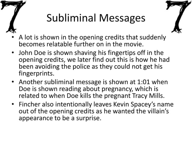 Seven opening credits | PPT