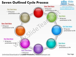 Seven outlined cycle process powerpoint templates 0712 | PDF ...