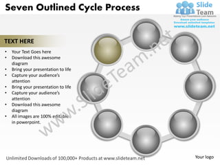 Seven outlined cycle process powerpoint templates 0712 | PDF ...