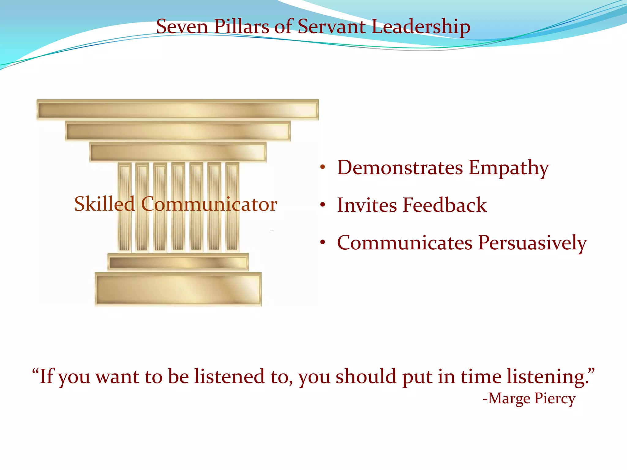 Seven Pillars Of Servant Leadership (Leader Serve, Model) | PPTX