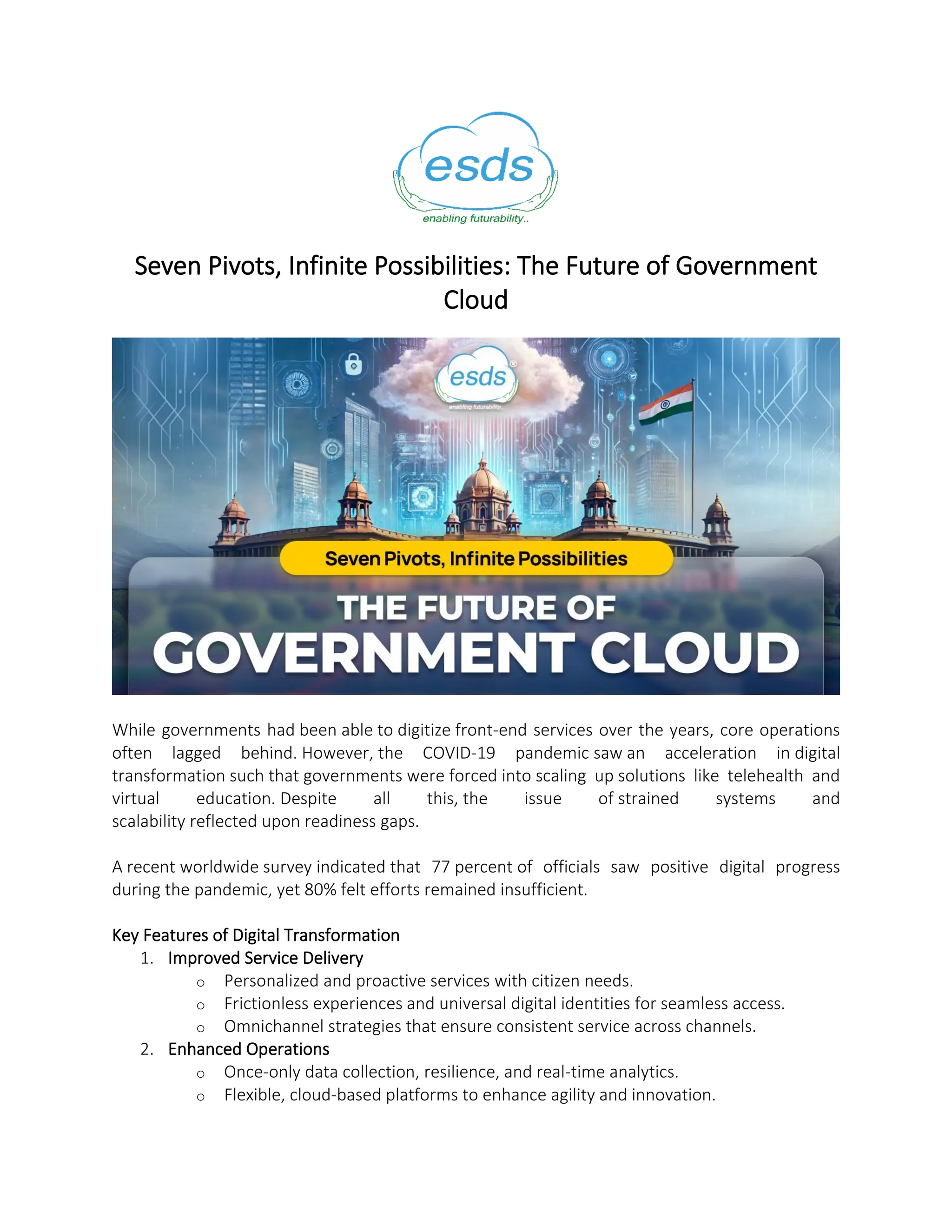 Seven Pivots, Infinite Possibilities The Future of Government Cloud | PDF