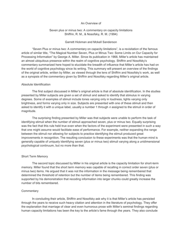 Seven plus or minus two | PDF