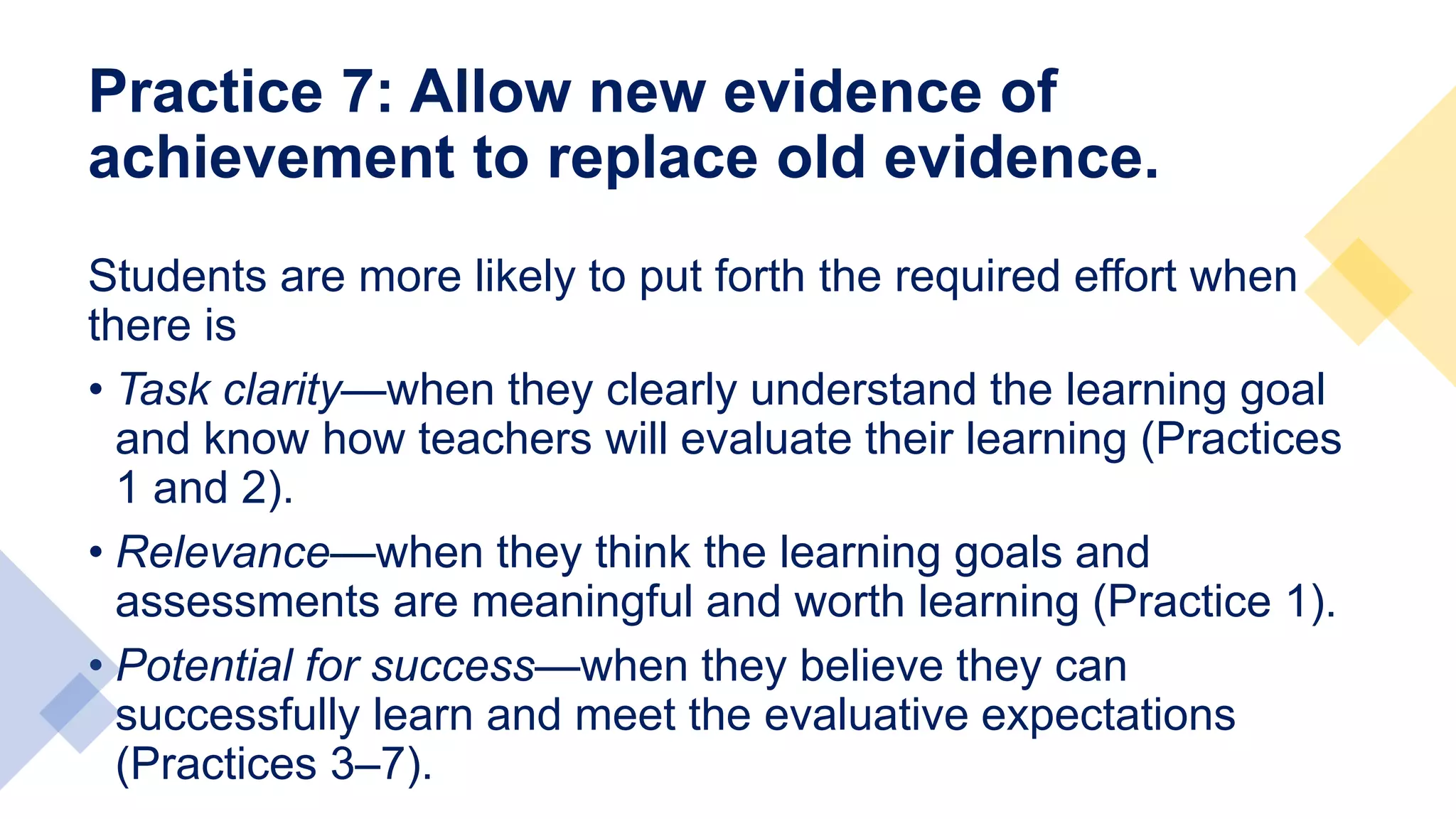 Seven practices for effective learning | PPTX