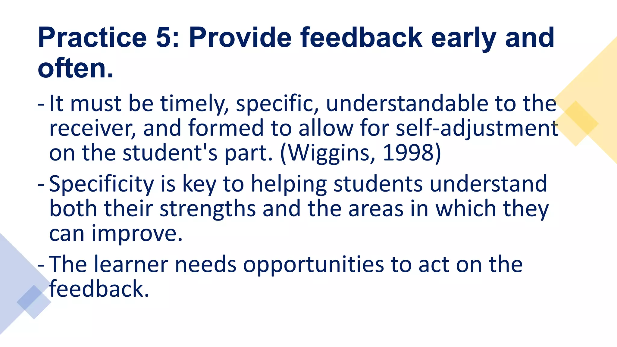 Seven practices for effective learning | PPTX