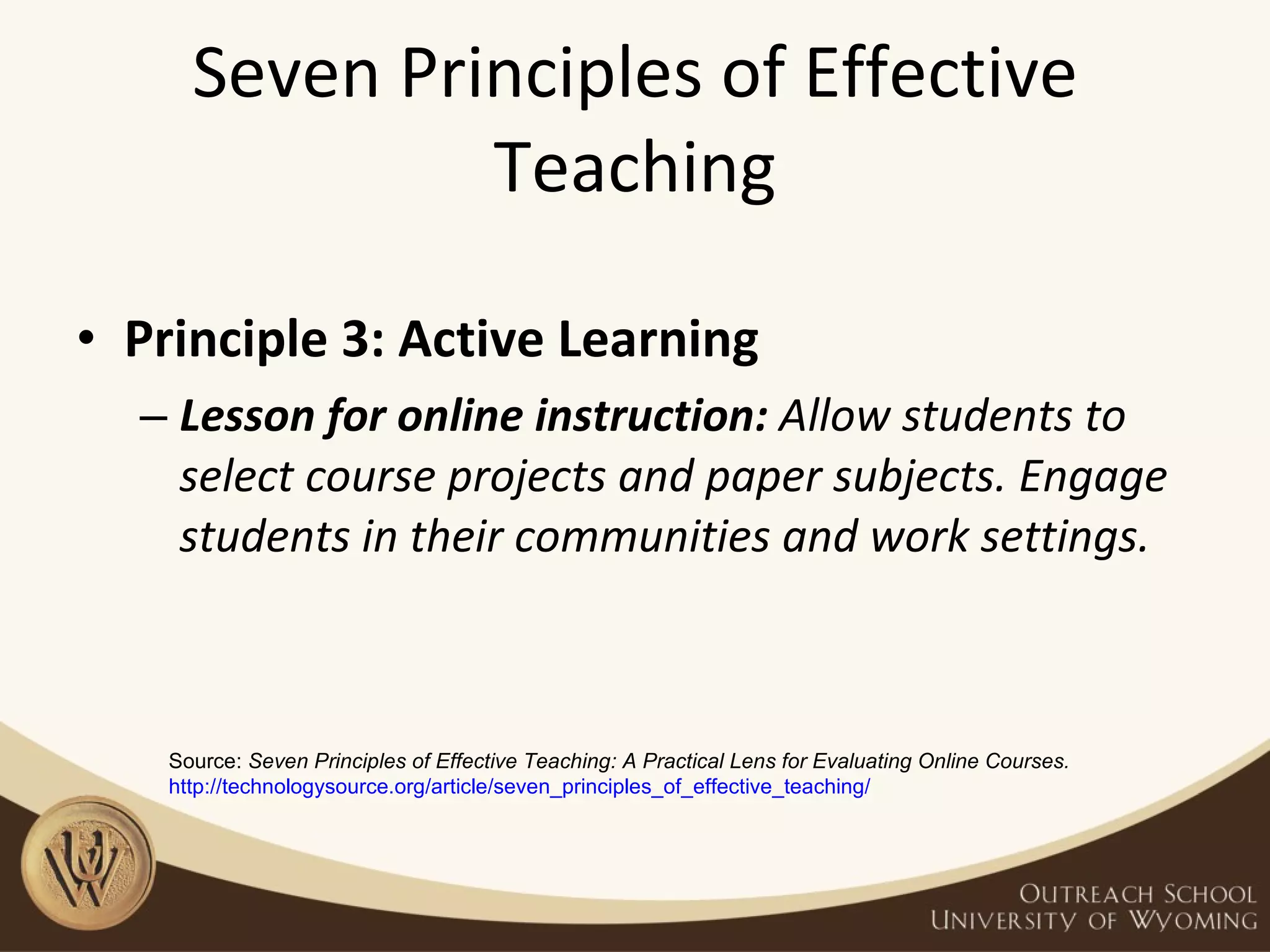 Seven principleseffectiveteaching | PPT