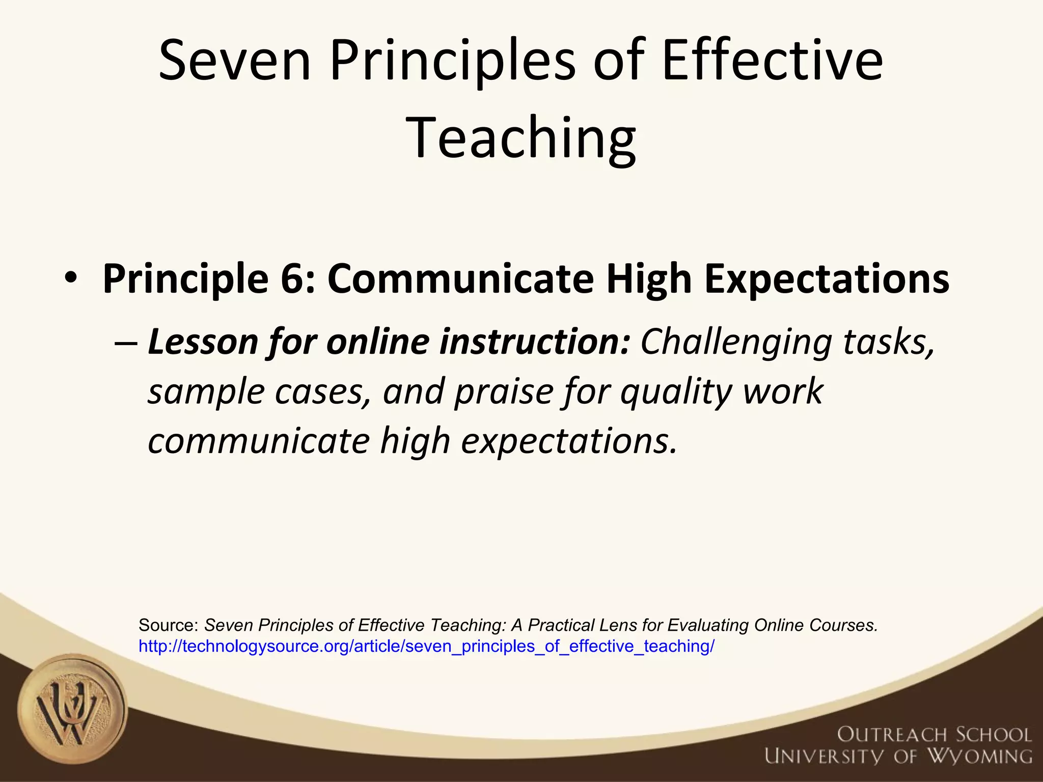 Seven principleseffectiveteaching | PPT