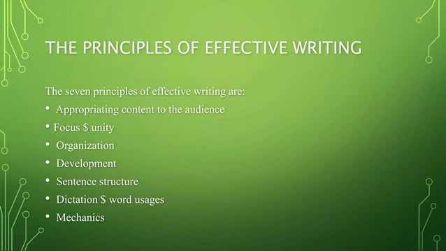 Seven principles of effective writing