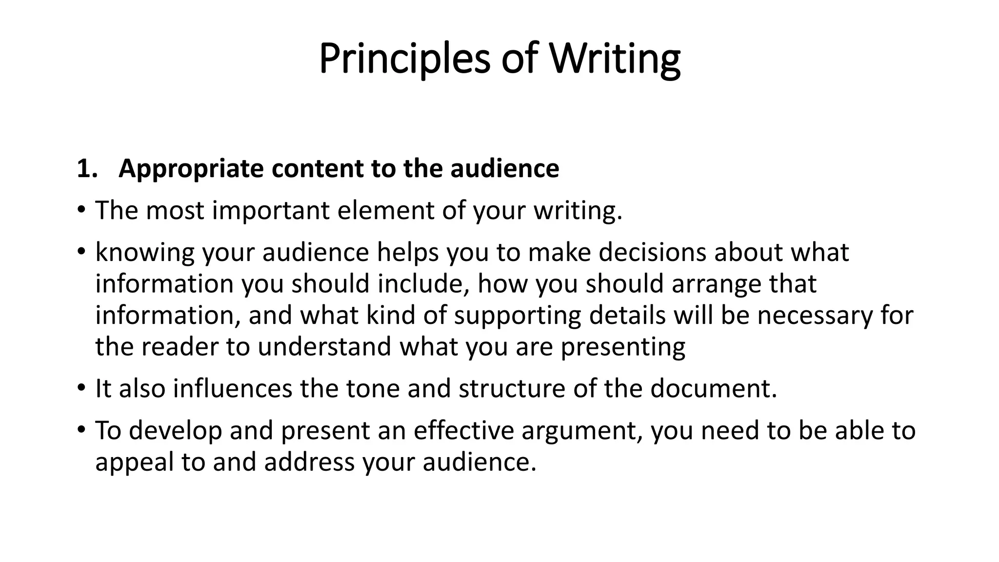 Seven principles of effective writing | PPTX