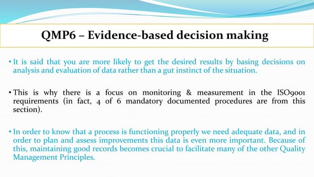 Seven quality management principles behind iso9001 requirements | PPTX | Business | Business and ...