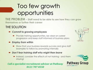 Seven reasons staff leave - How to keep good staff from leaving | PPT