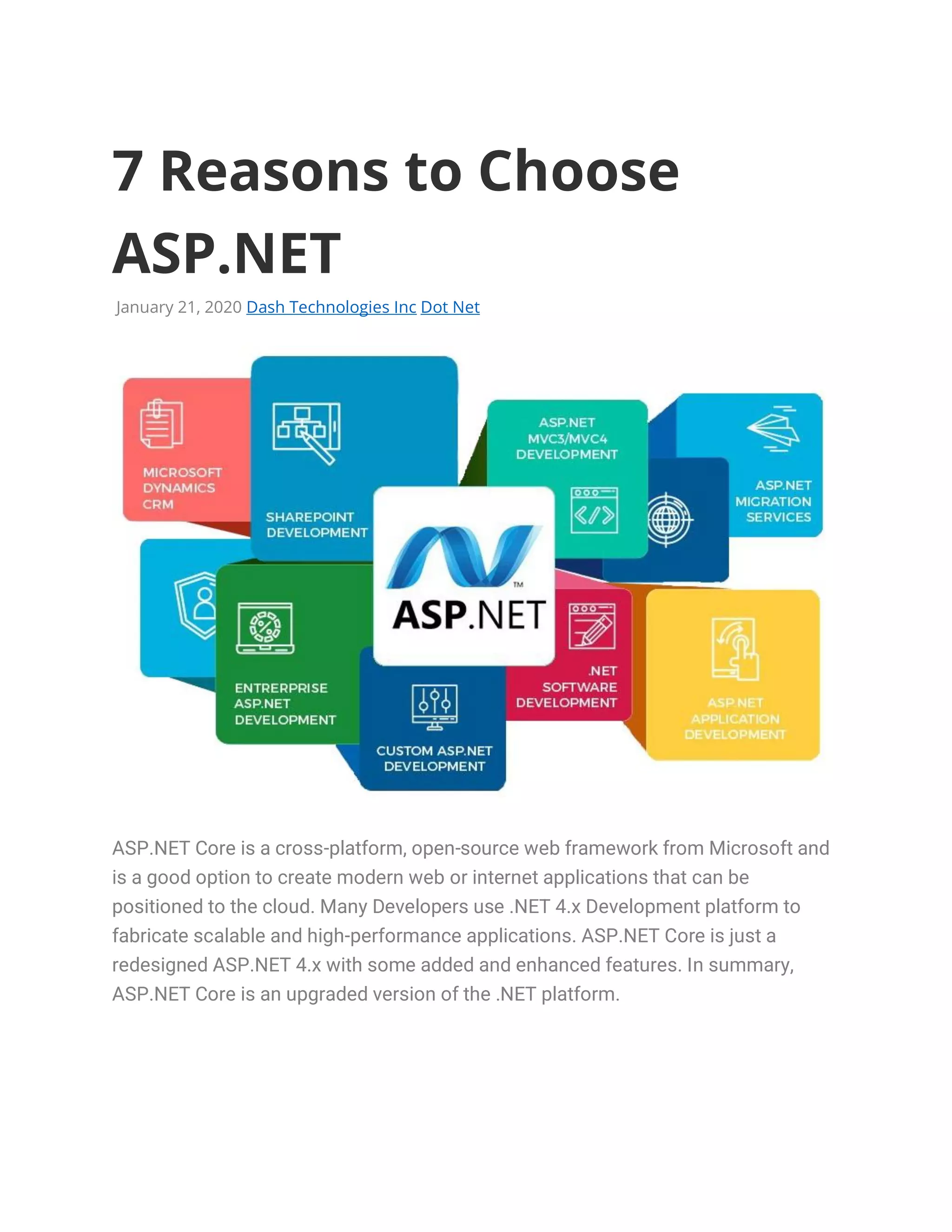 7 Reasons to Choose ASP.NET