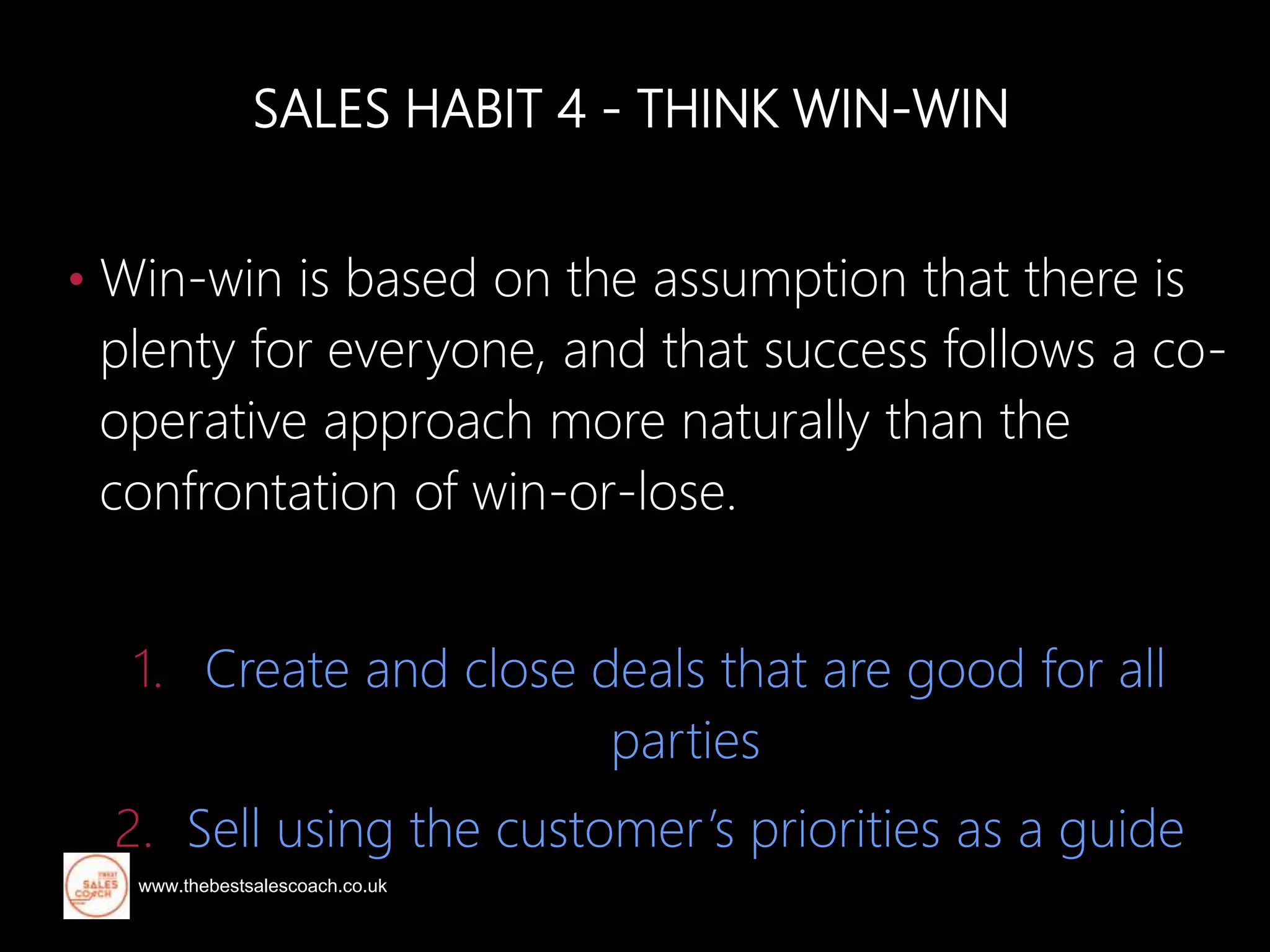 Seven sales habits for highly effective sales people | PPTX