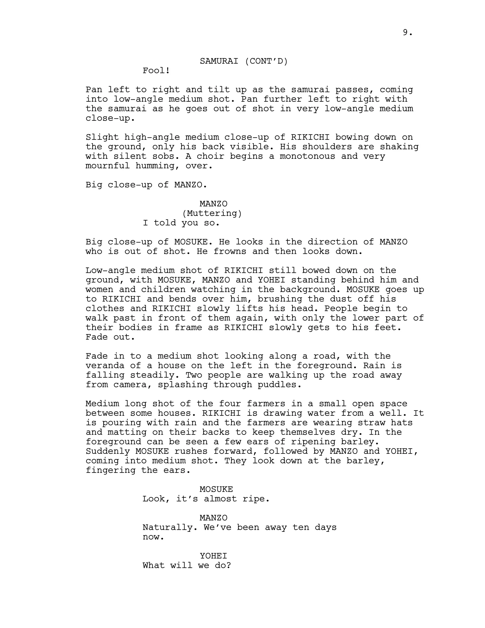 Seven Samurai Movie script | PDF