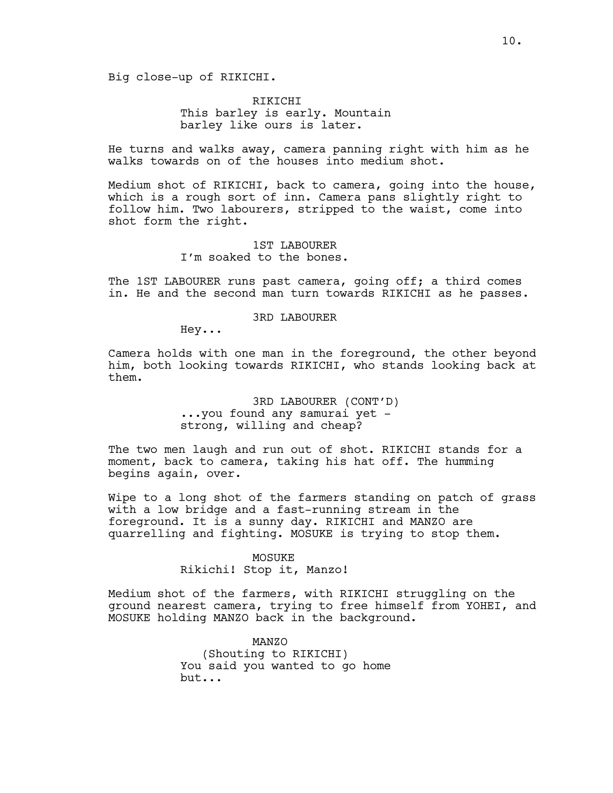 Seven Samurai Movie script | PDF