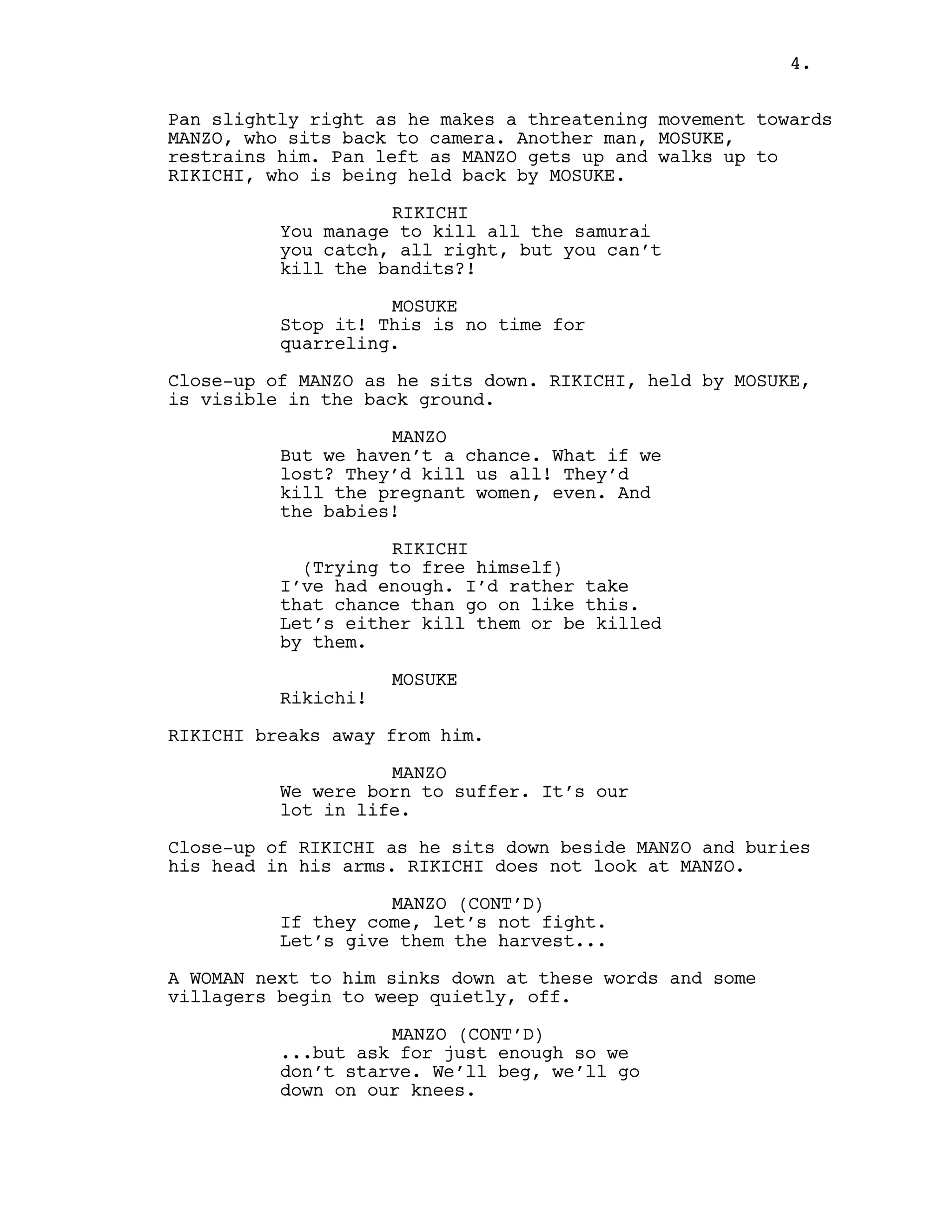 Seven Samurai Movie script | PDF