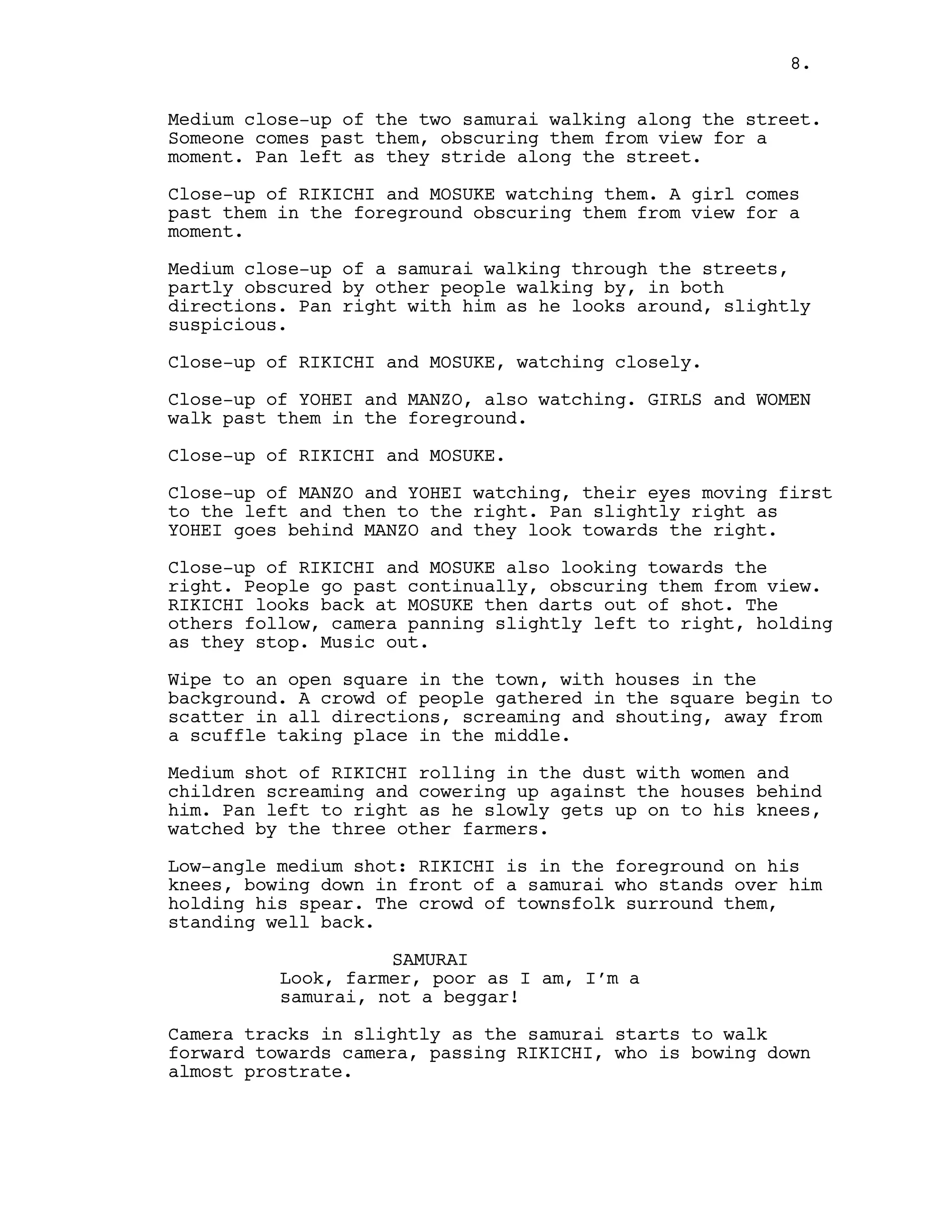 Seven Samurai Movie script | PDF