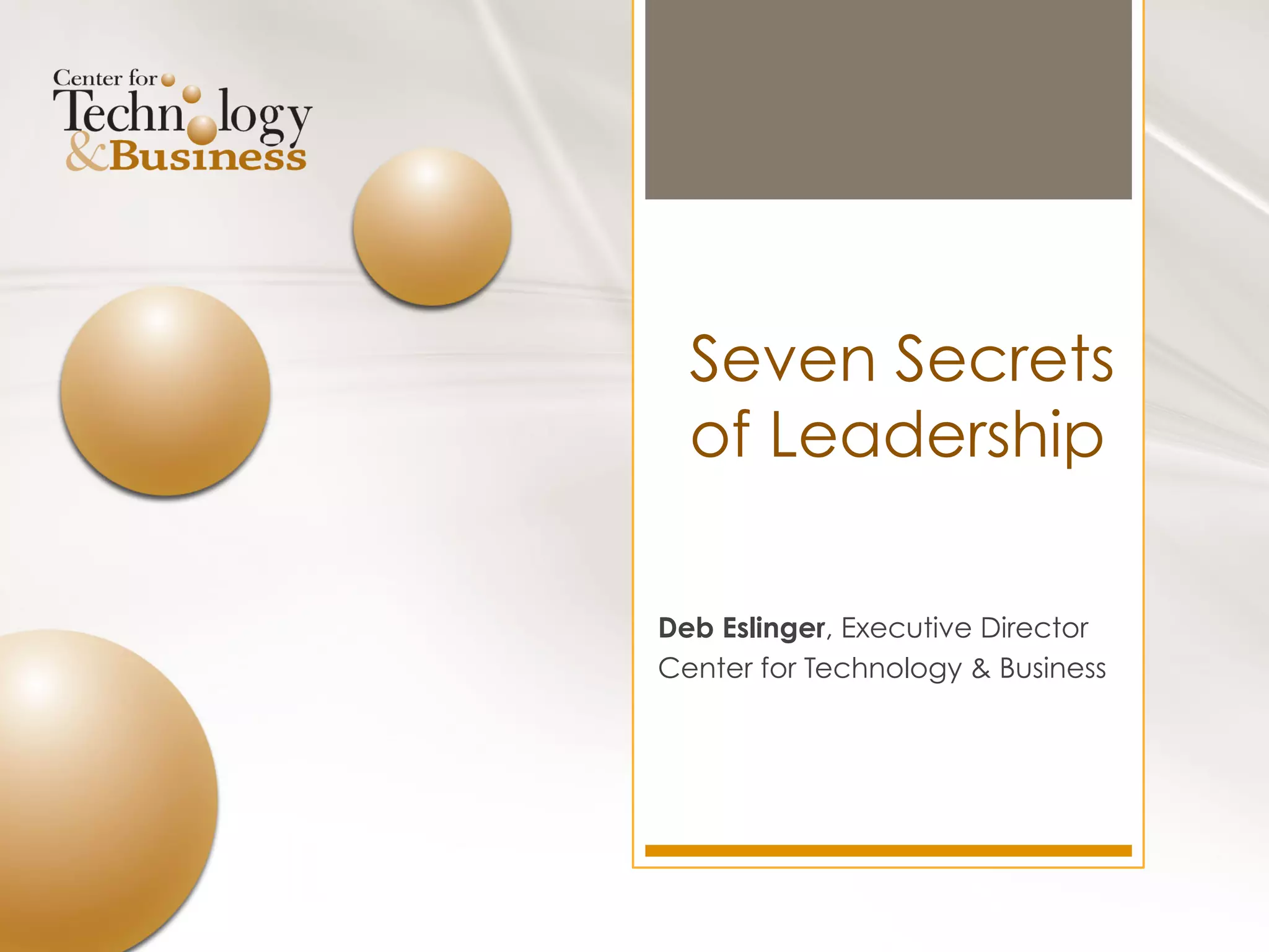 Seven secrets of leadership | PDF