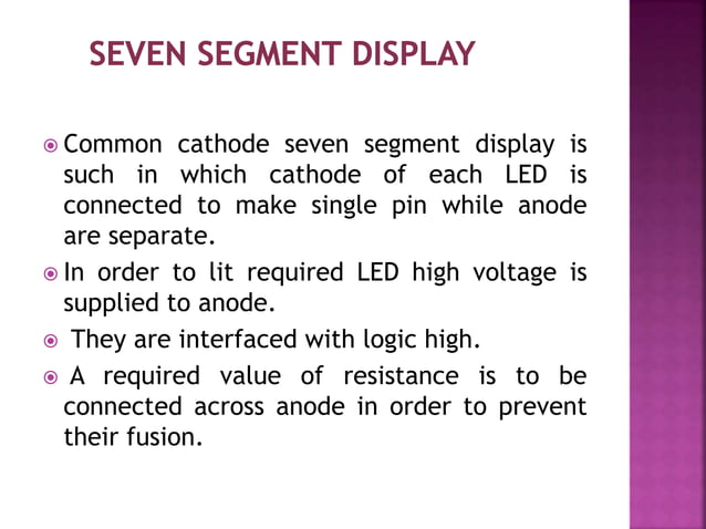 Seven Segment Display | PPTX | Consumer Electronics | Technology & Computing
