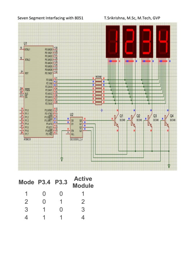 Seven segment interfacing with 8051.pdf | Computer Peripherals | Computing