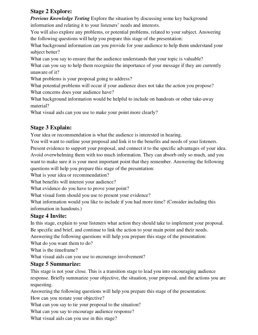 Seven Stages of Presentation and Audience Analysis | PDF