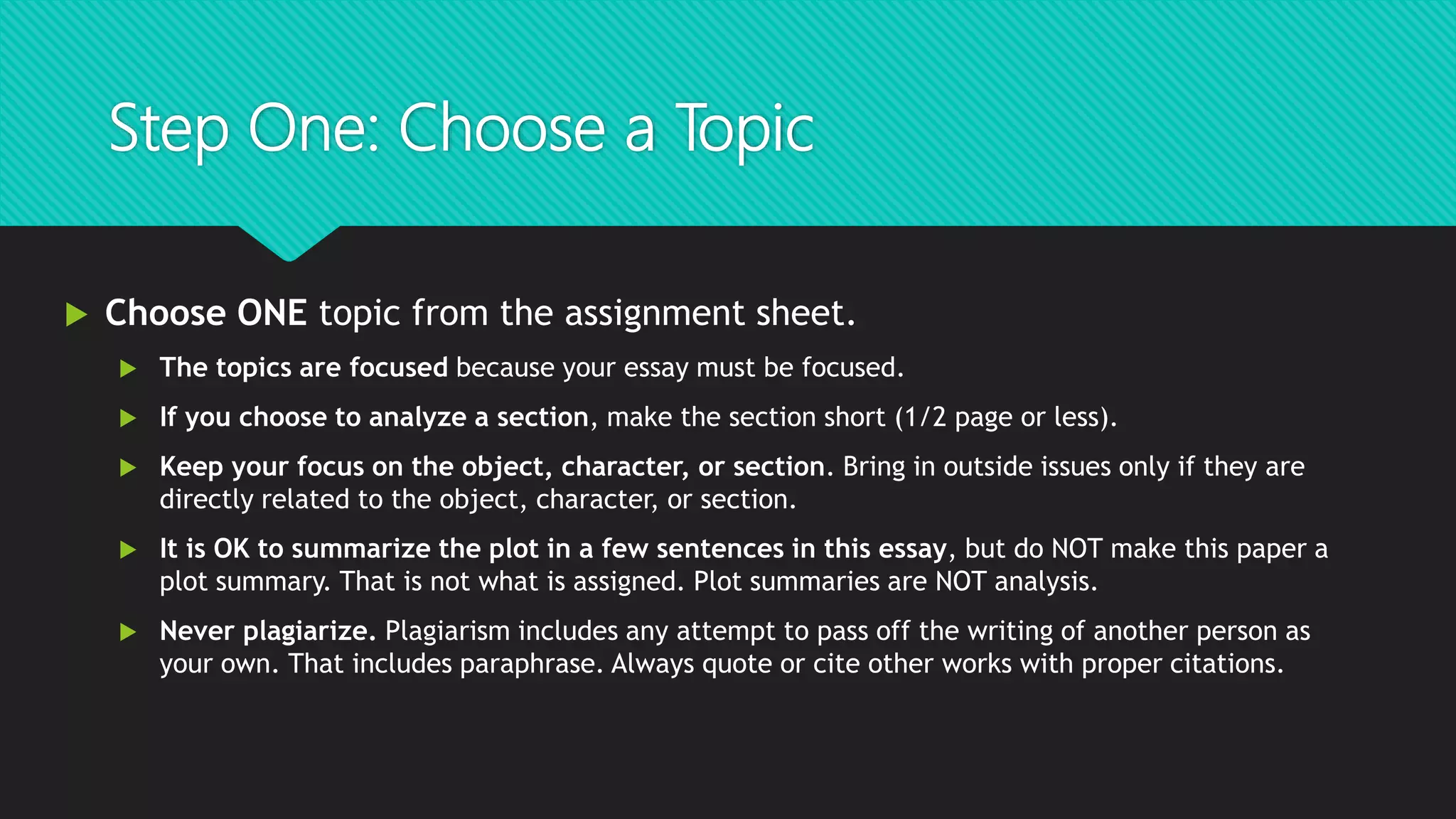 Seven steps to create a literary essay | PPT