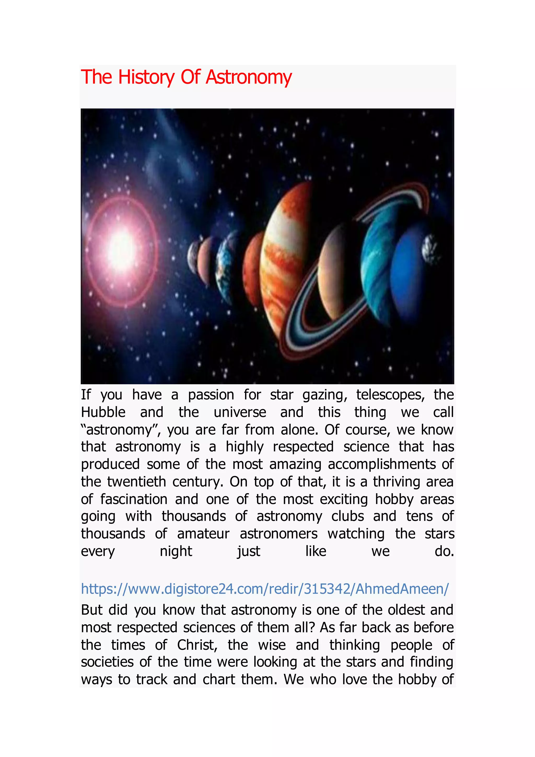 The History Of Astronomy | PDF